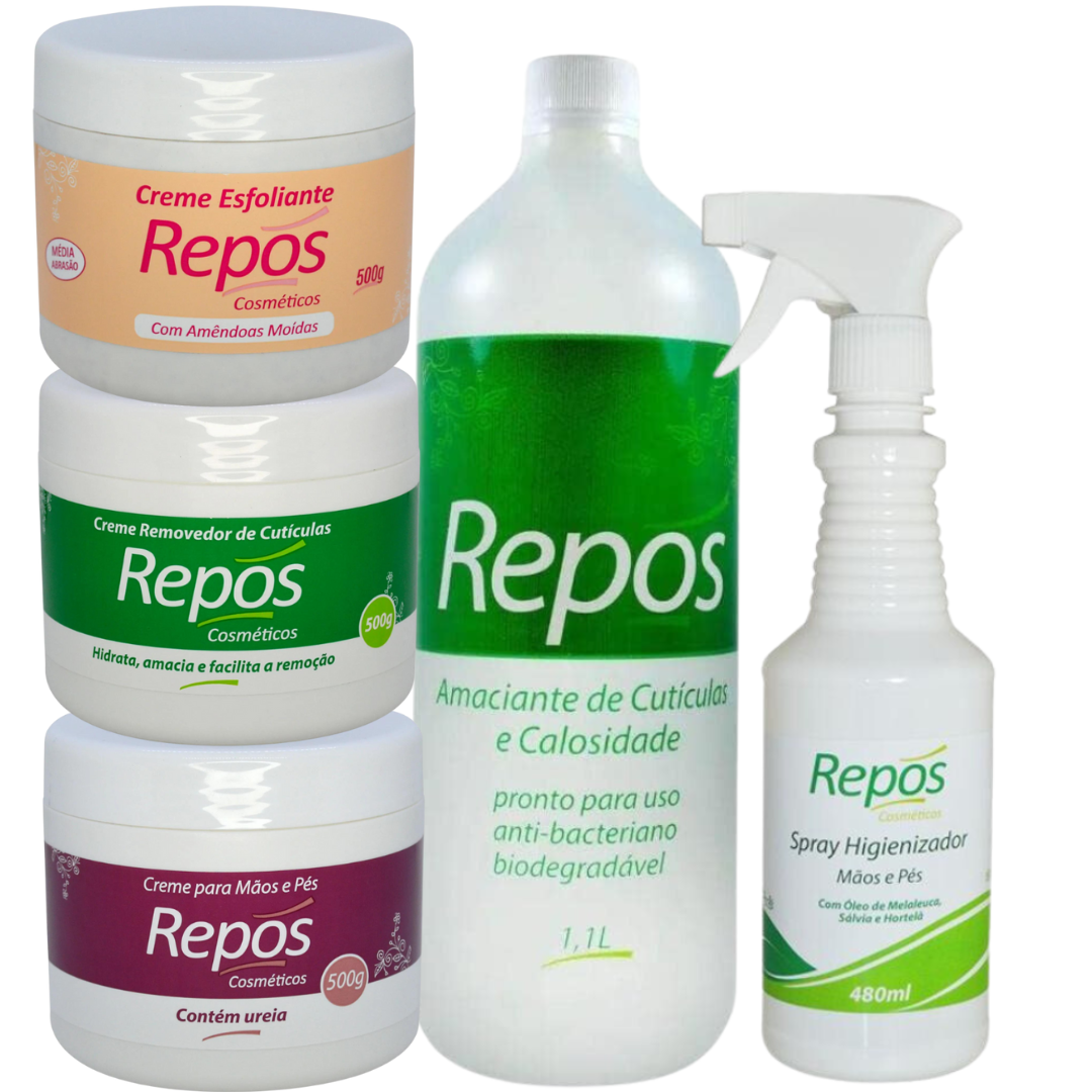 Repos Amaciante + Removedor + Cr Uréia + Esfoliante + Spray