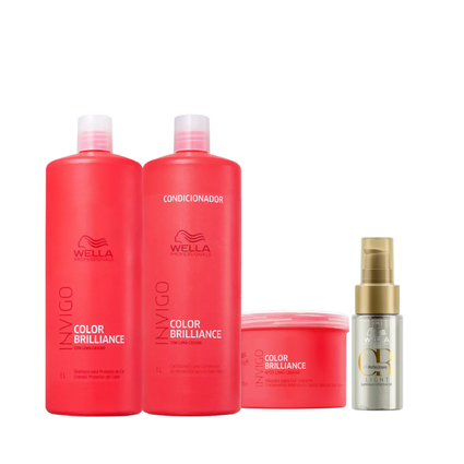 Kit Wella Color Brilliance Salon Trio + Óleo Light 30ml | Linda